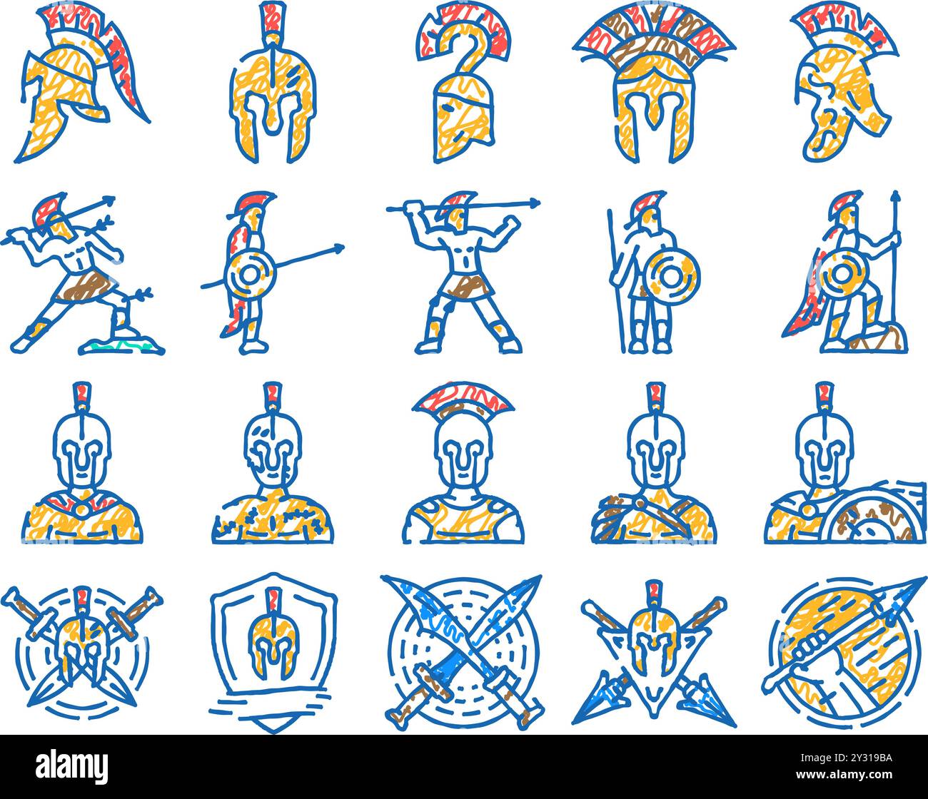 spartan warrior helmet icon hand drawn Stock Vector Image & Art - Alamy