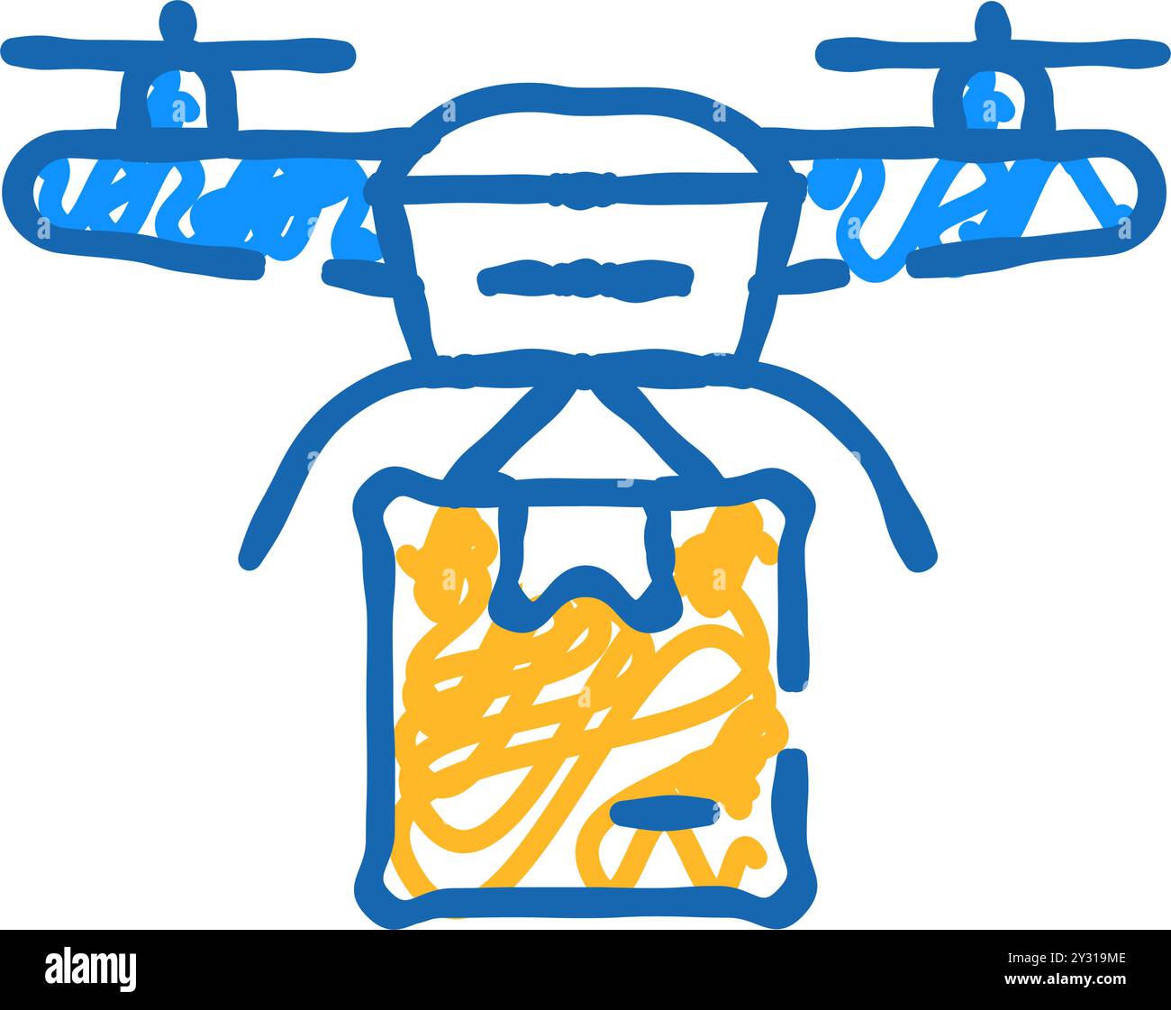 drone delivering icon doodle illustration Stock Vector Image & Art - Alamy