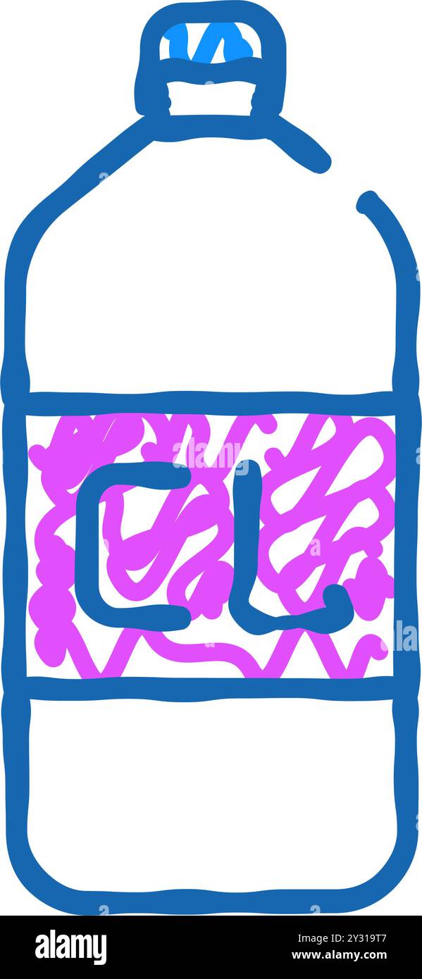 chlorine bottle icon doodle illustration Stock Vector Image & Art - Alamy