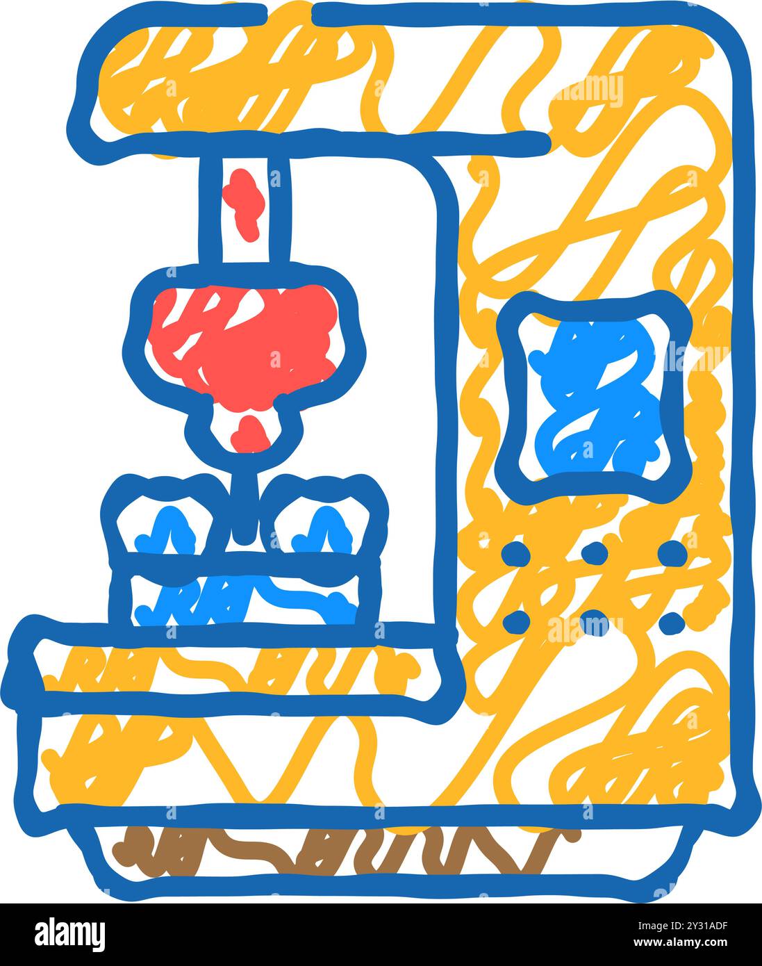 cnc computer numerical control icon doodle illustration Stock Vector ...