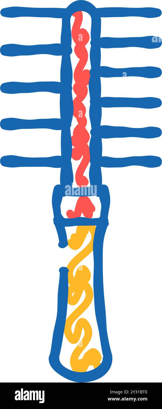 brush for clean cat wool icon doodle illustration Stock Vector Image ...