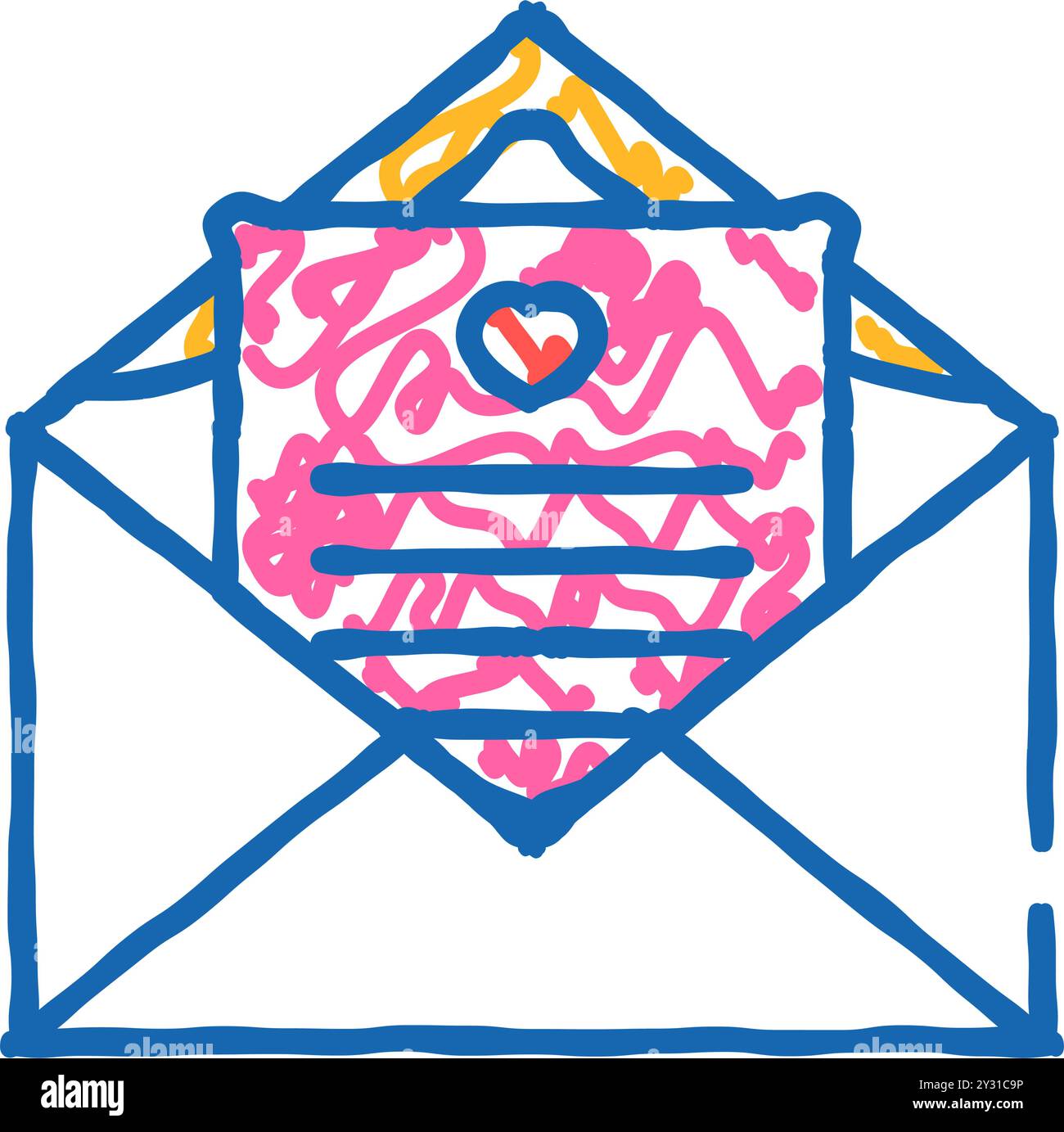loving message letter icon doodle illustration Stock Vector Image & Art ...