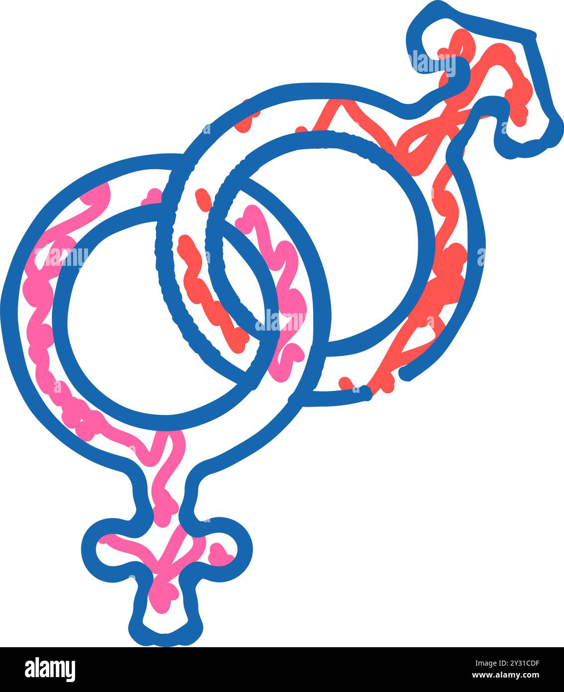 gender signs together icon doodle illustration Stock Vector Image & Art ...