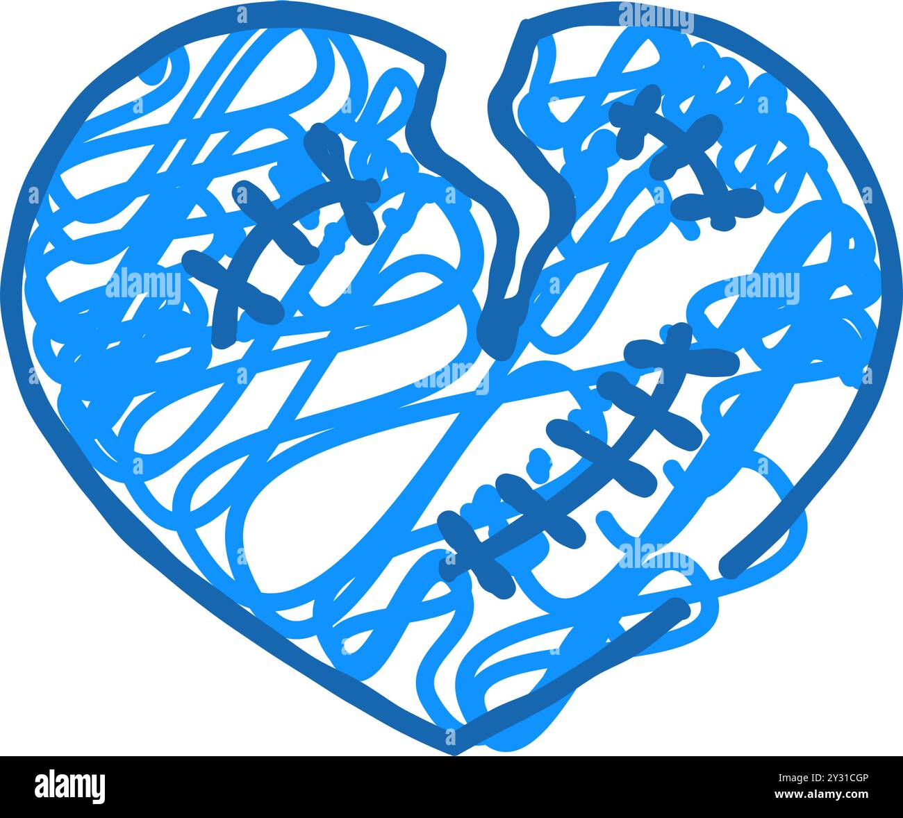 broken heart icon doodle illustration Stock Vector Image & Art - Alamy