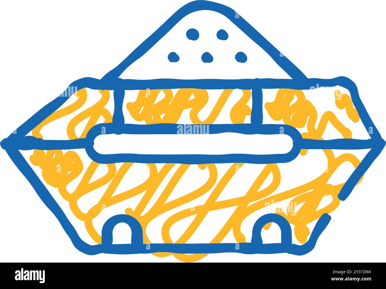 container with construction garbage icon doodle illustration Stock ...