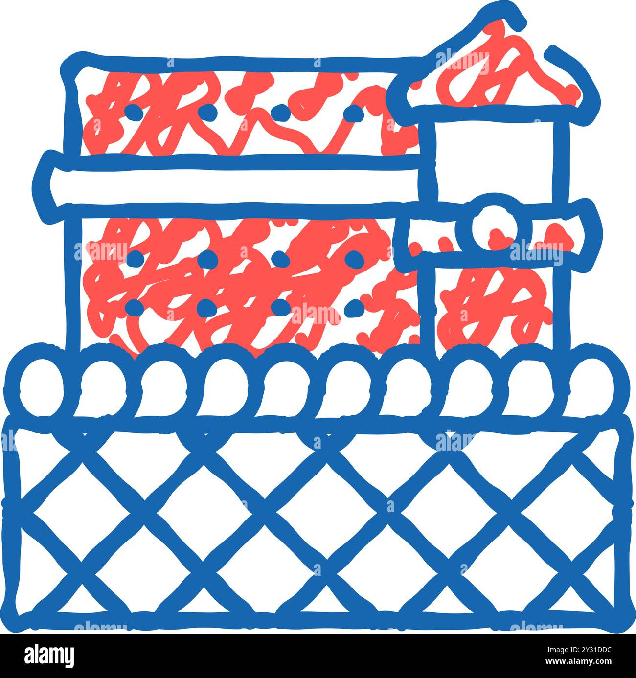 prison building icon doodle illustration Stock Vector Image & Art - Alamy