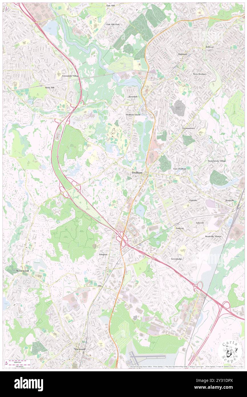 Map of dedham massachusetts Cut Out Stock Images & Pictures - Alamy