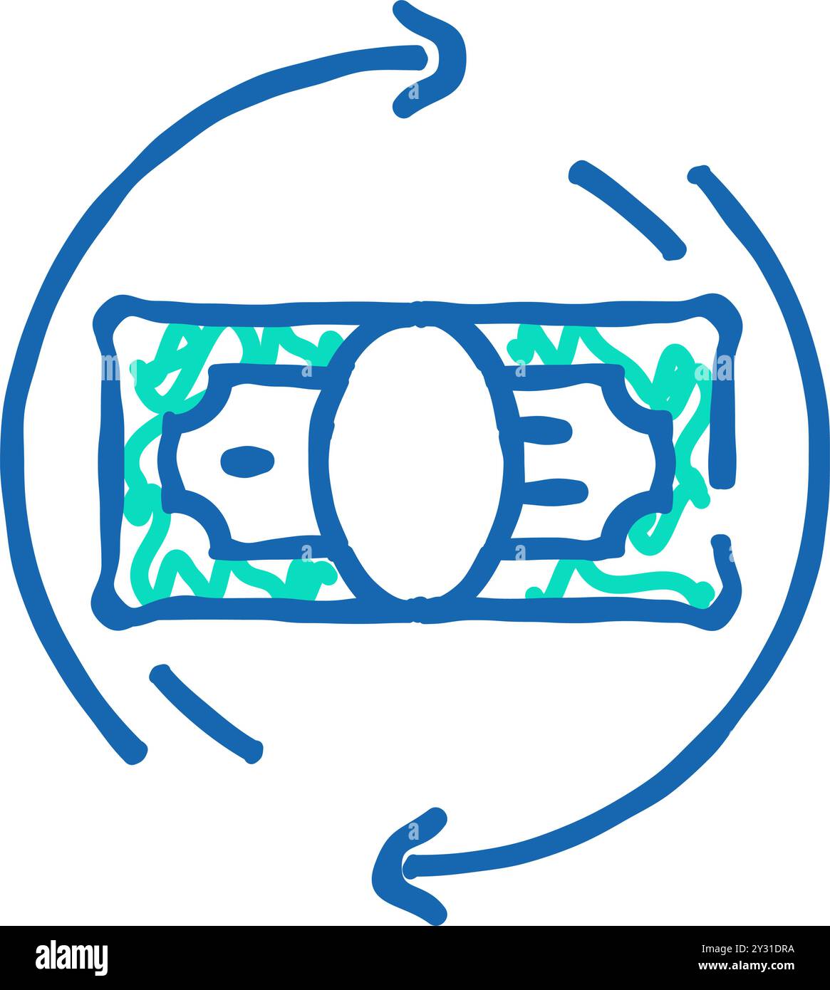 money banknote circle arrows icon doodle illustration Stock Vector ...