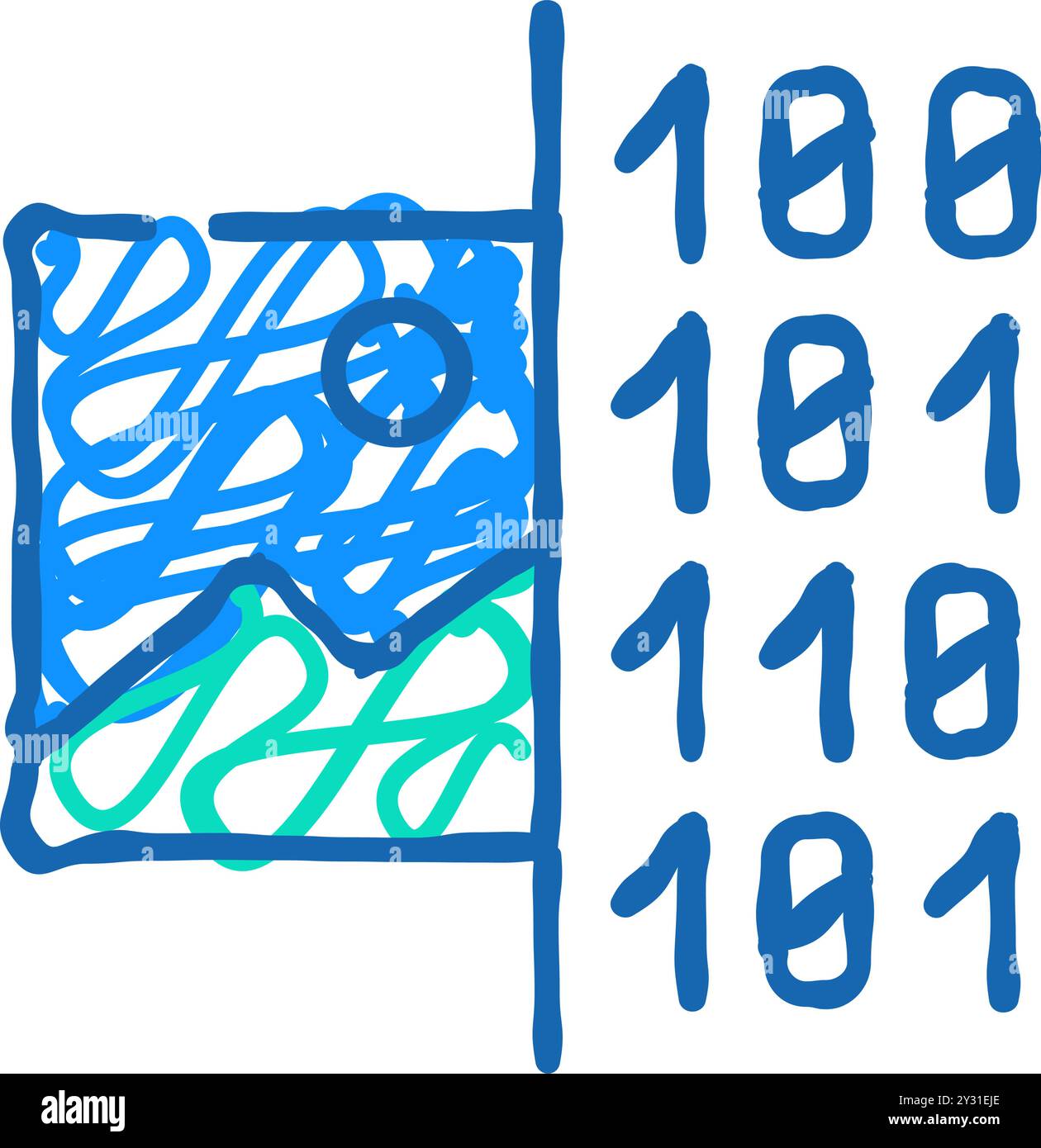 image binary code icon doodle illustration Stock Vector Image & Art - Alamy