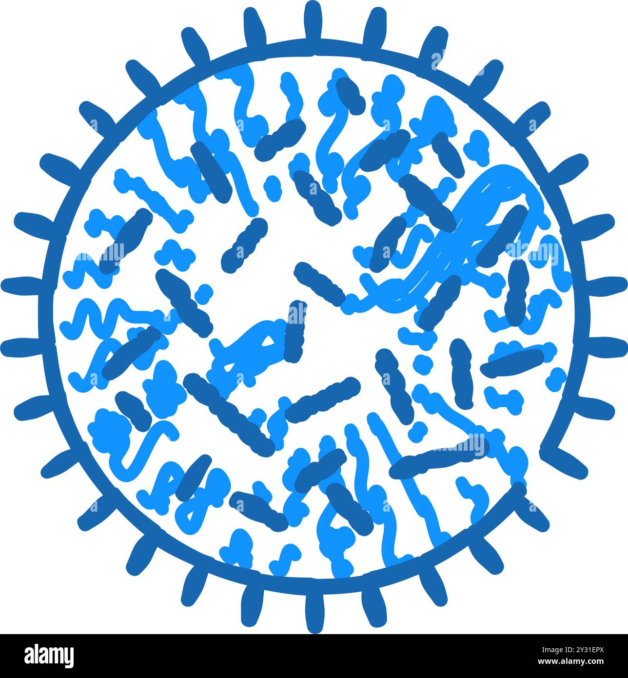 unhealthy bacteria icon doodle illustration Stock Vector Image & Art ...