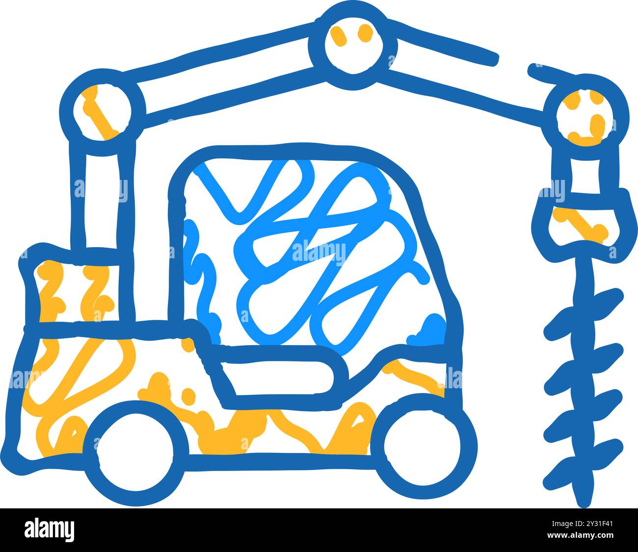 crane-boring machine icon doodle illustration Stock Vector Image & Art ...