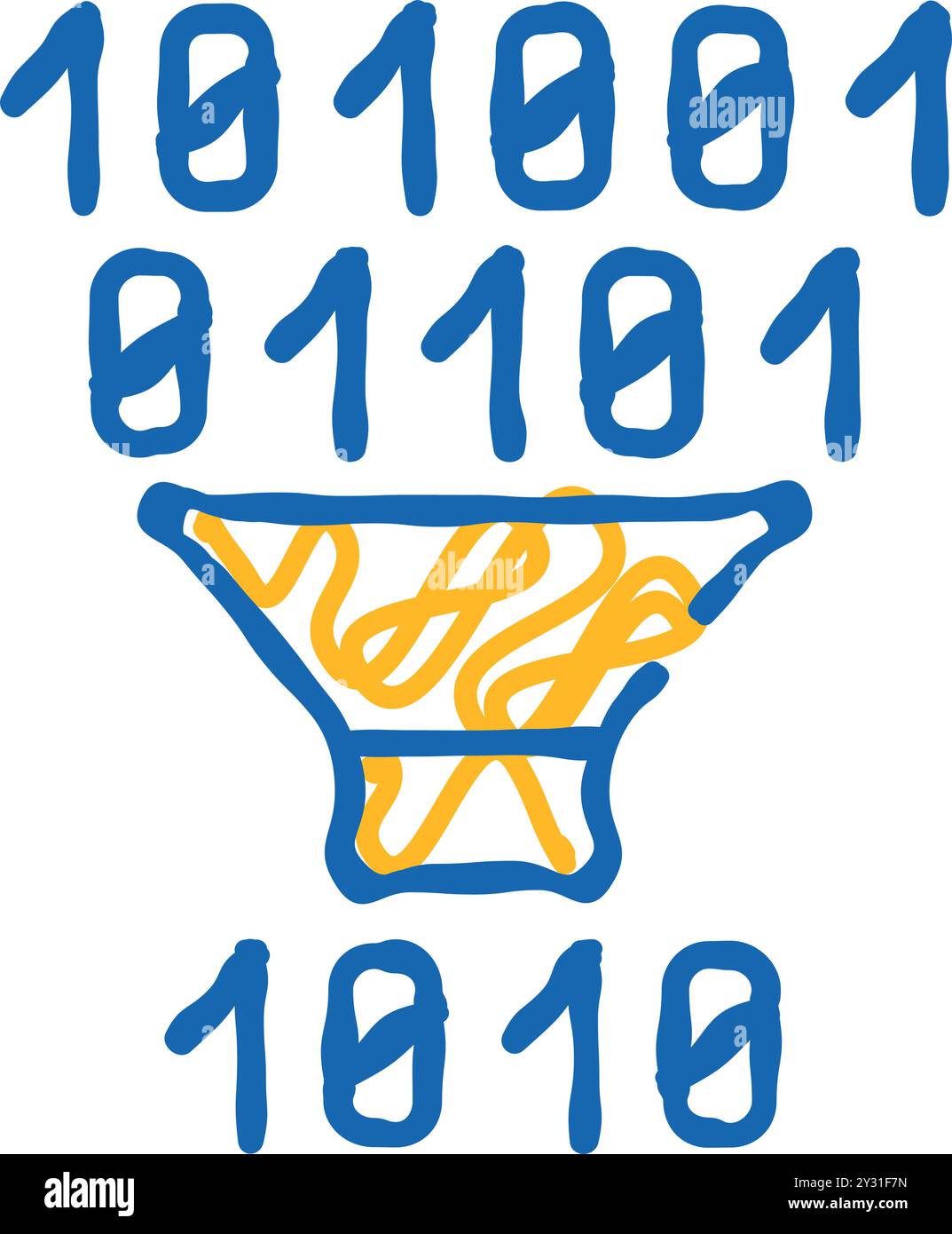 binary code filtration icon doodle illustration Stock Vector Image & Art - Alamy