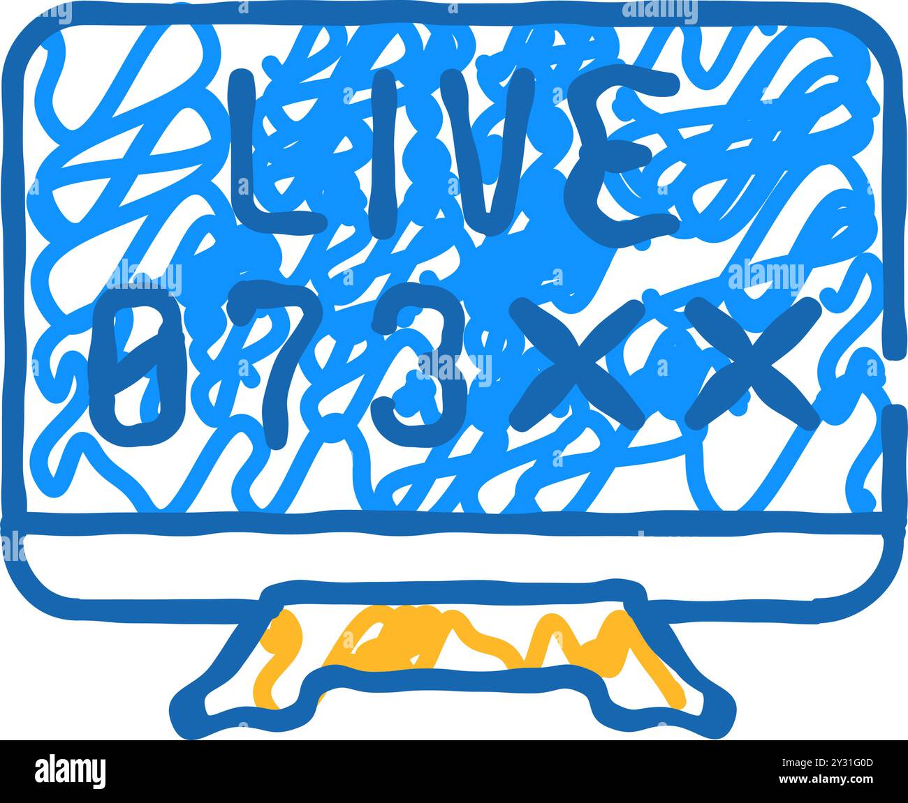 live lottery tv screen icon doodle illustration Stock Vector Image ...