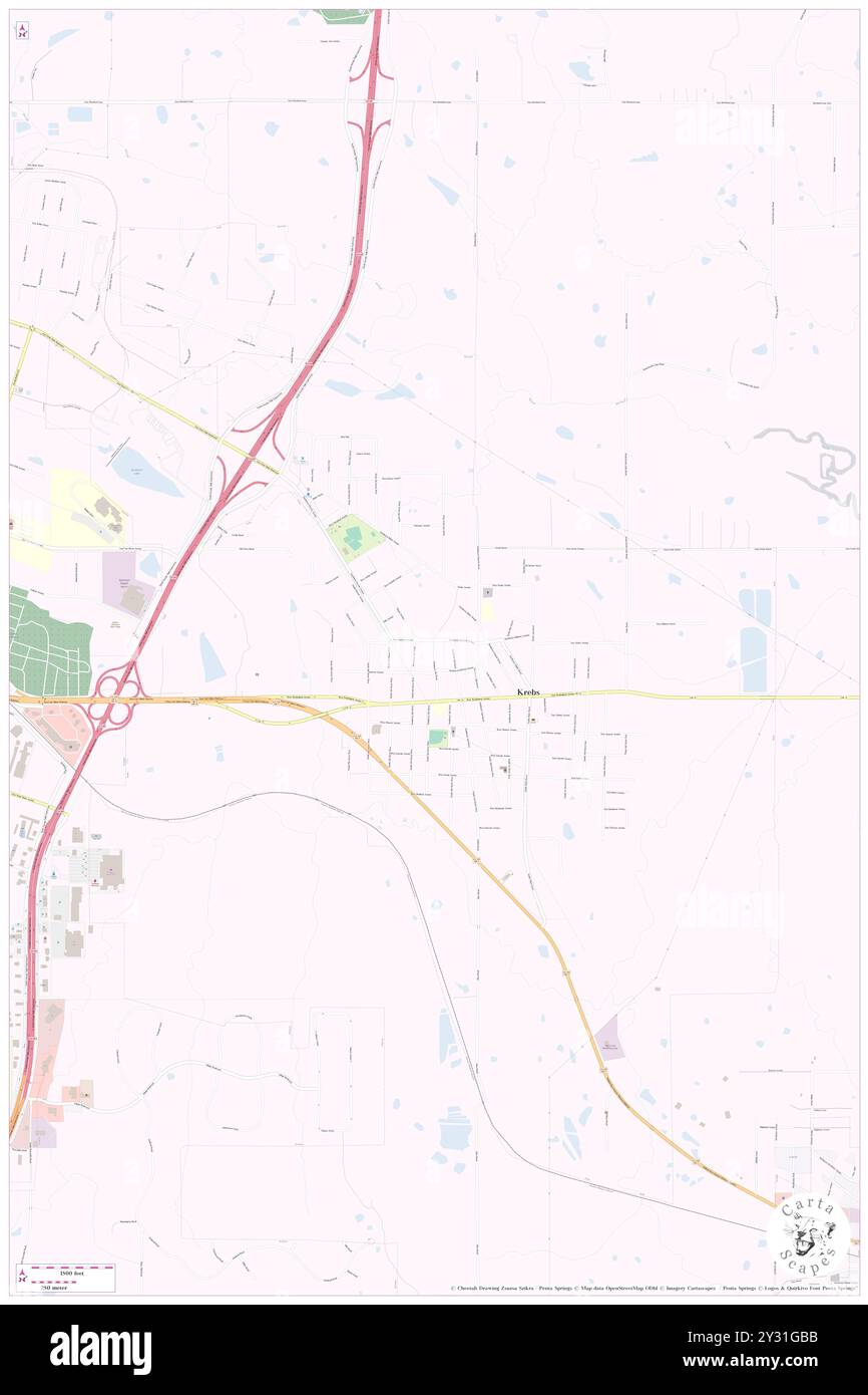 Map of krebs oklahoma hi-res stock photography and images - Alamy