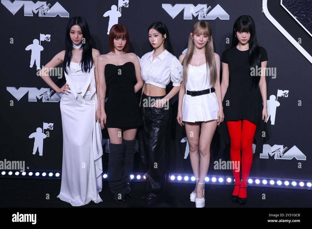 Elmont, United States. 11th Sep, 2024. KAZUHA, Kim Chae-won, Huh Yun ...