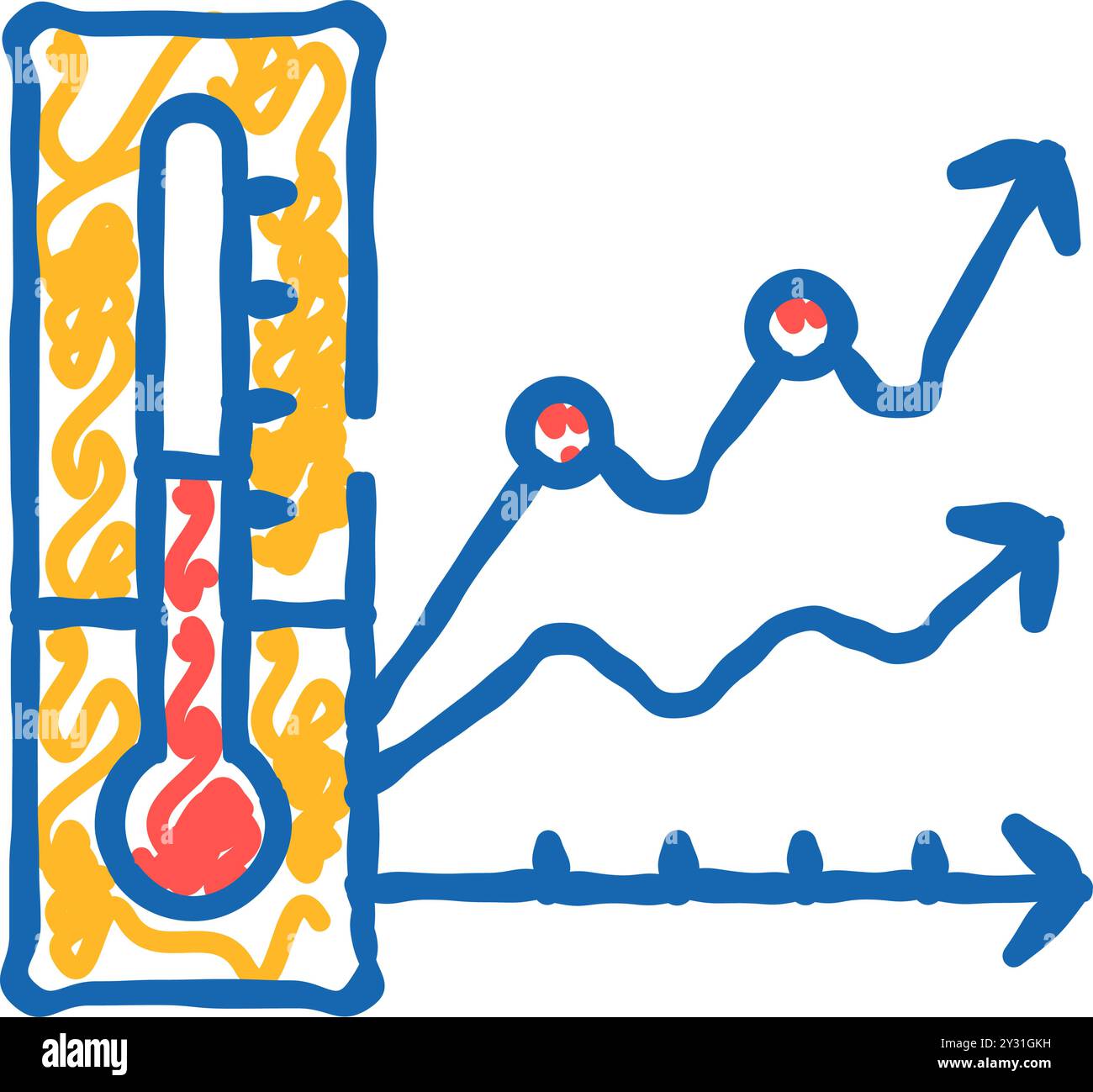 global warming vector symbol illustration icon doodle illustration ...