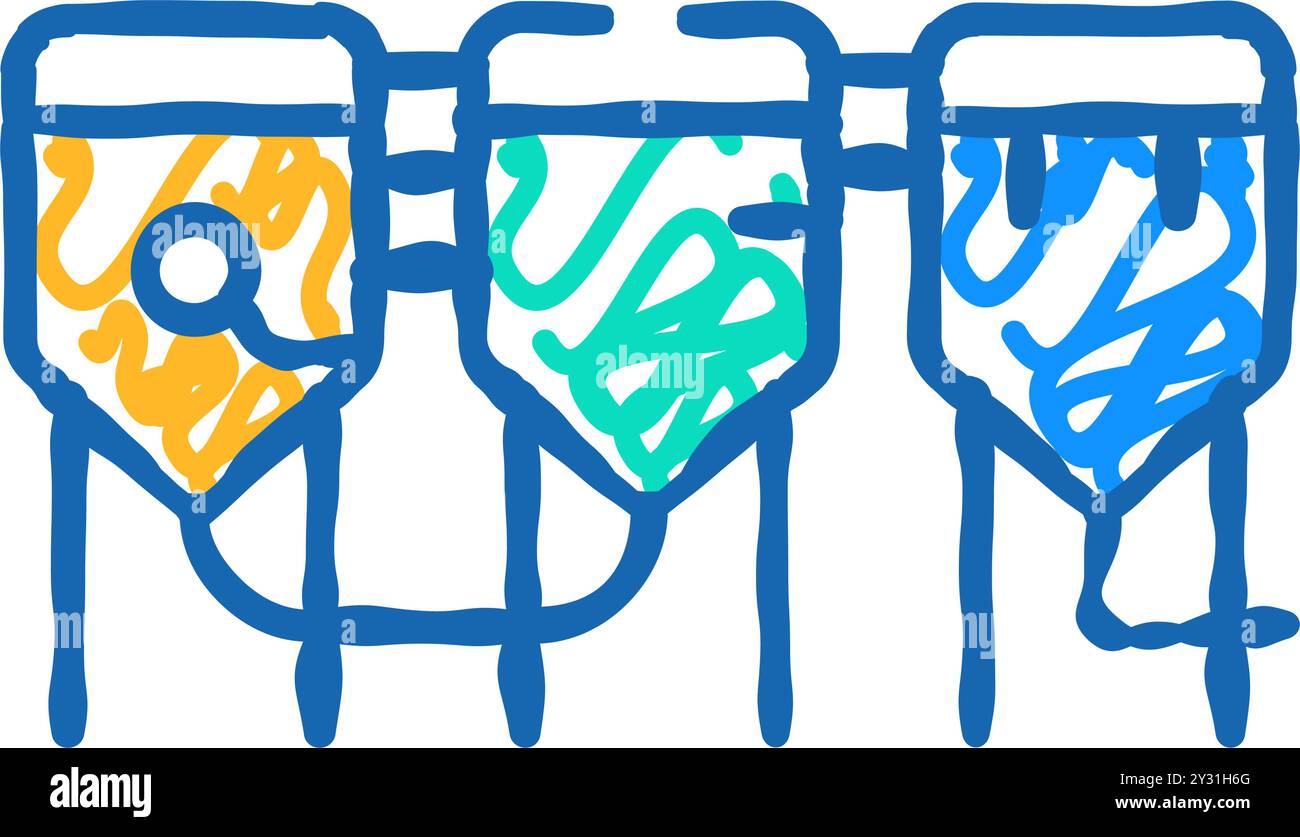 process of neutralization, discoloration and deodorization icon doodle ...