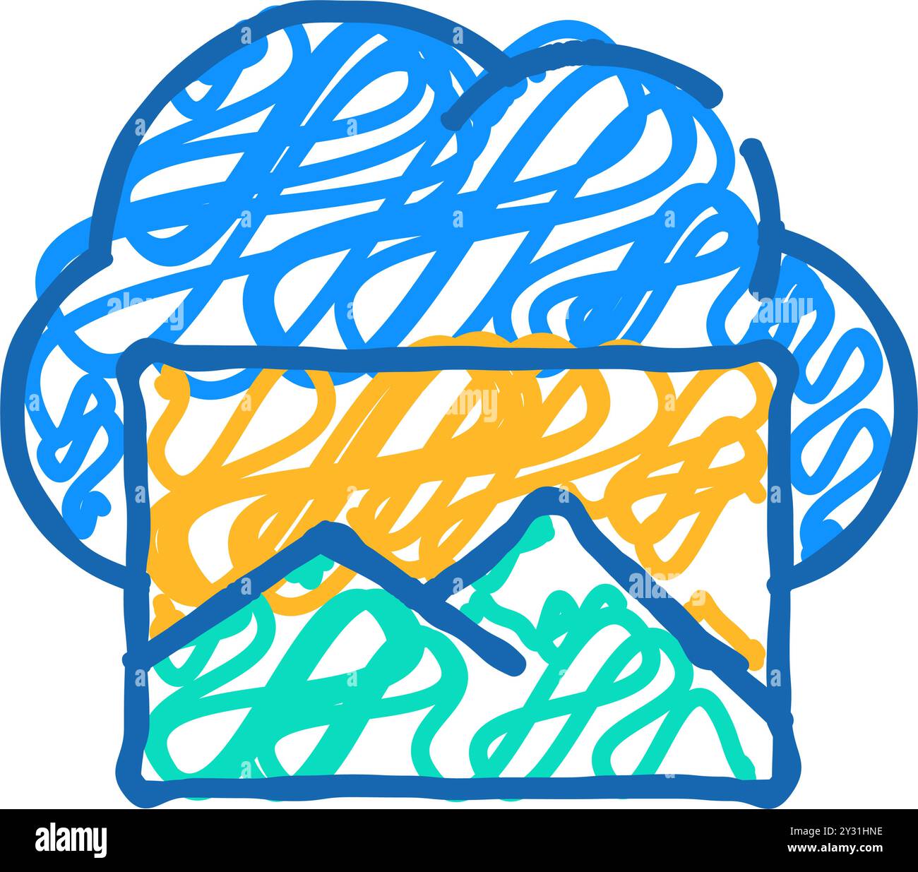 pictures cloud storage icon doodle illustration Stock Vector Image ...