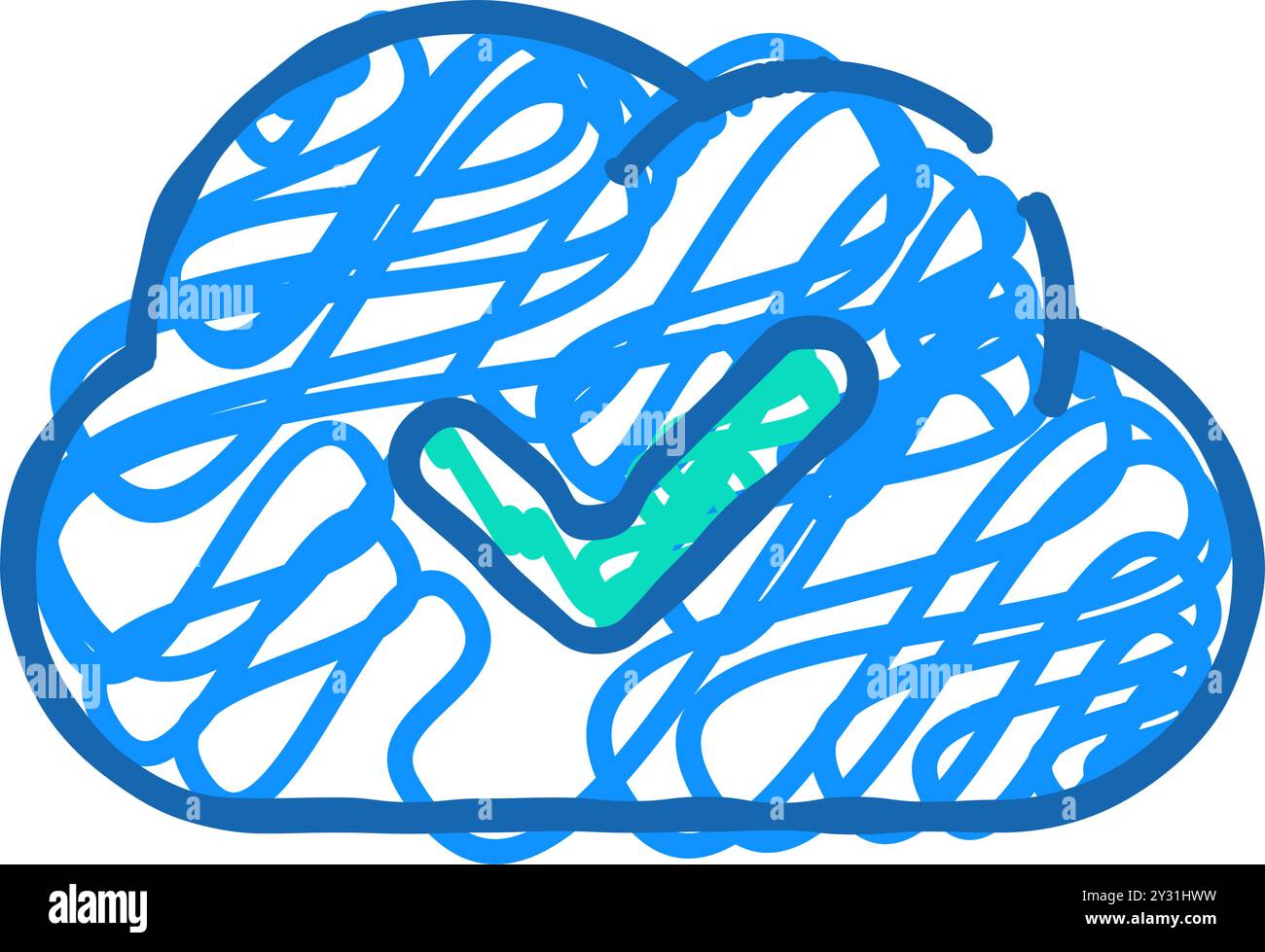 accept access cloud icon doodle illustration Stock Vector Image & Art ...