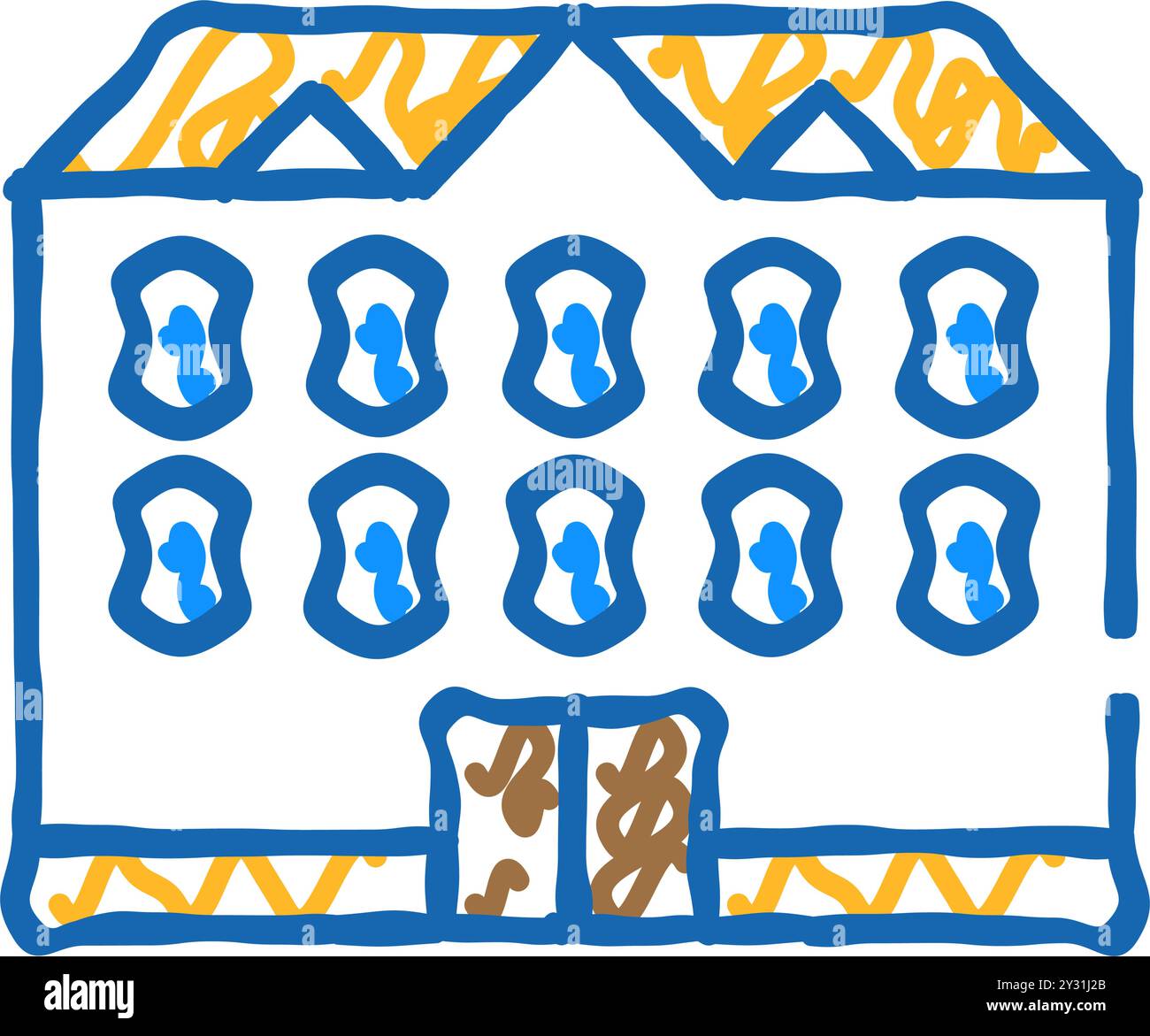 school building icon doodle illustration Stock Vector Image & Art - Alamy