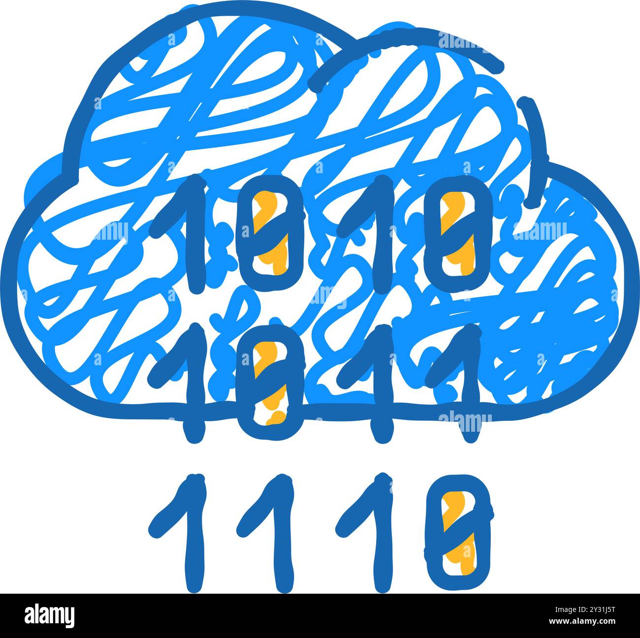 programming binary code cloud storage icon doodle illustration Stock Vector Image & Art - Alamy