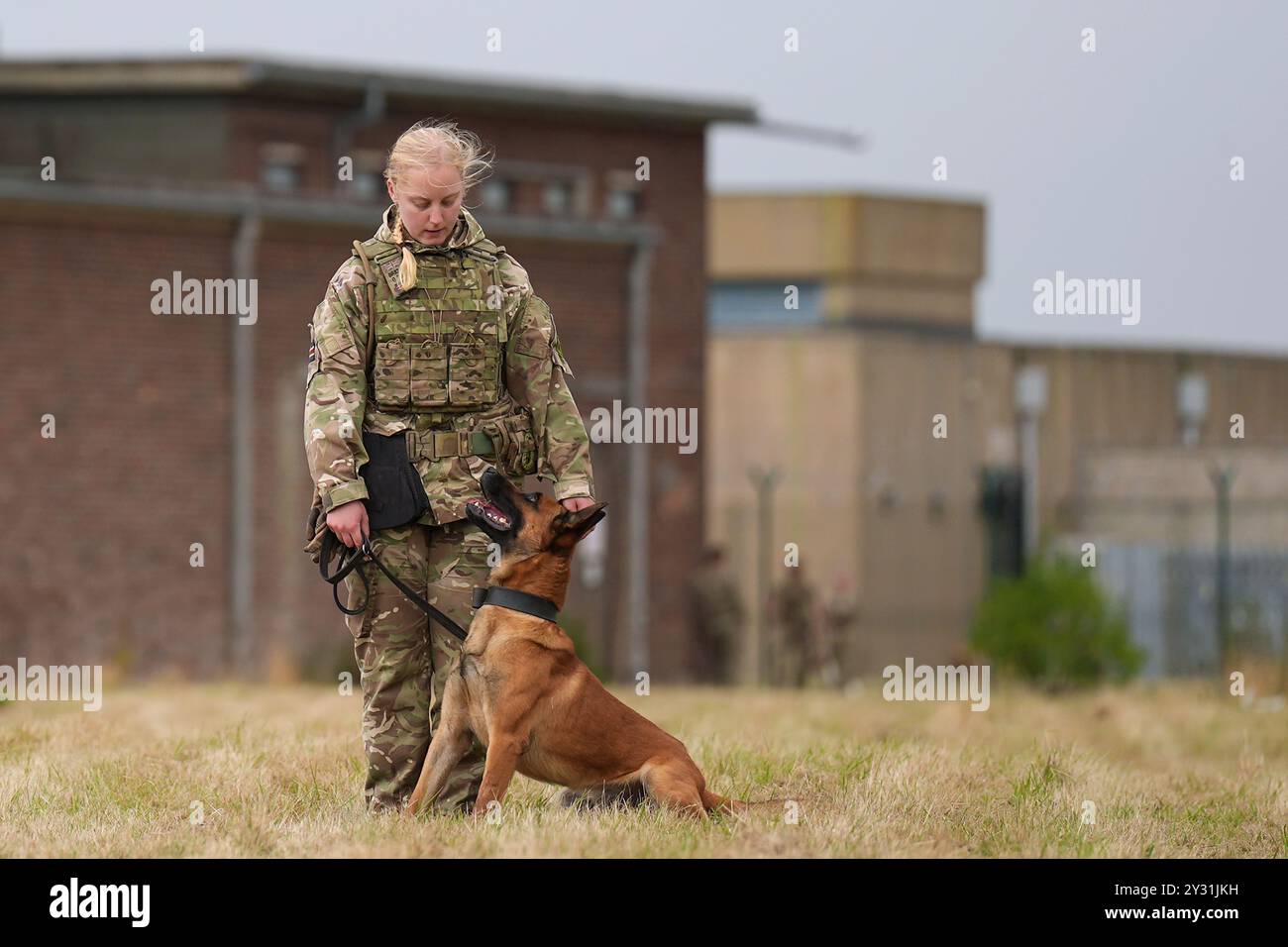 British Army dog handler Private Freya Brown with her military working ...