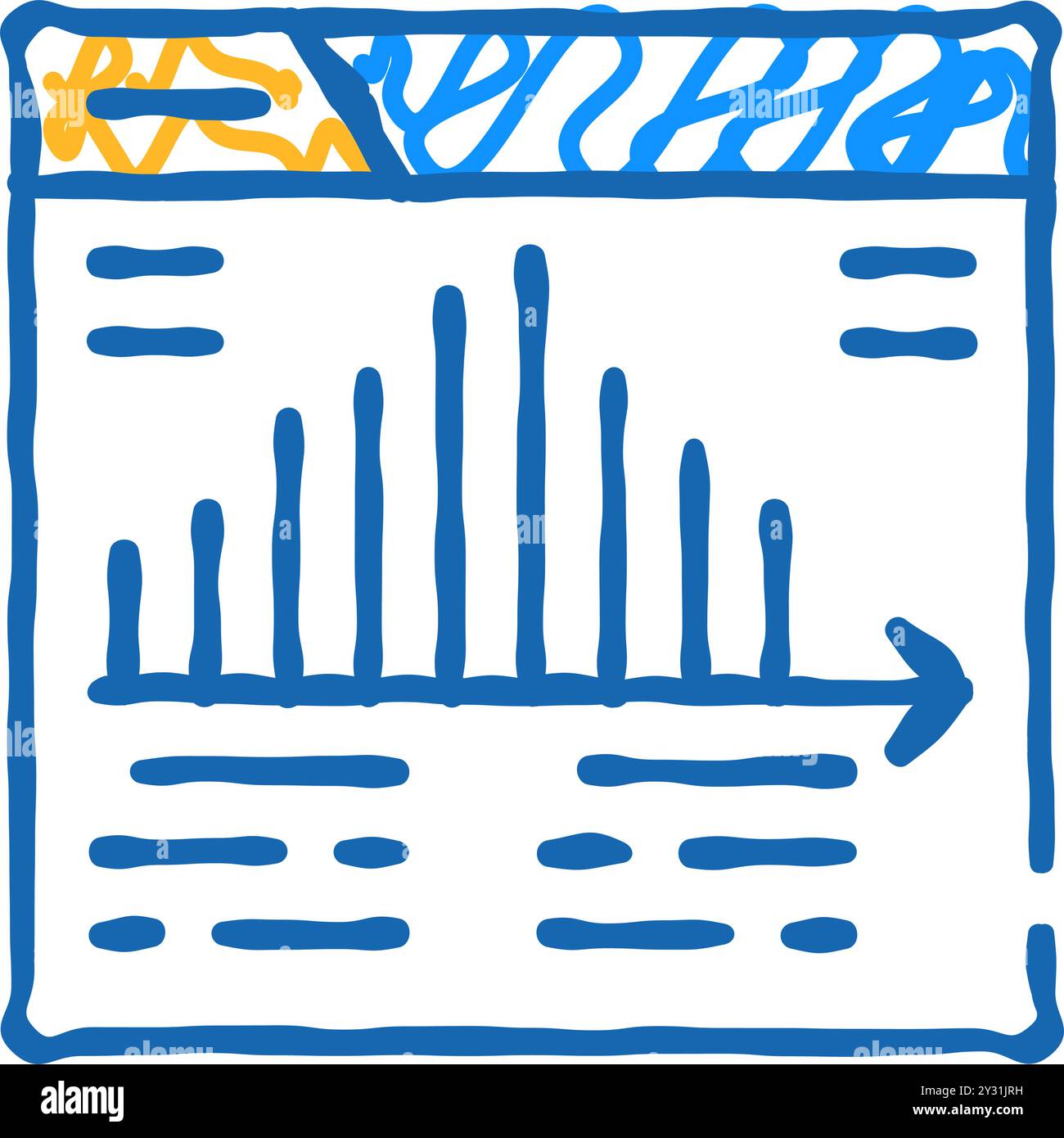 marketing infographic report icon doodle illustration Stock Vector ...