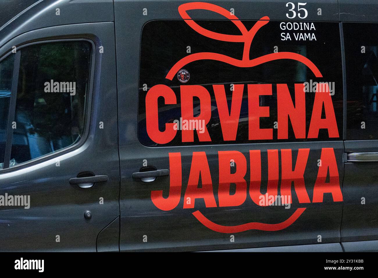 Crvena Jabuka 35th Anniversary Tour: Red Apple Logo on Black Van ...