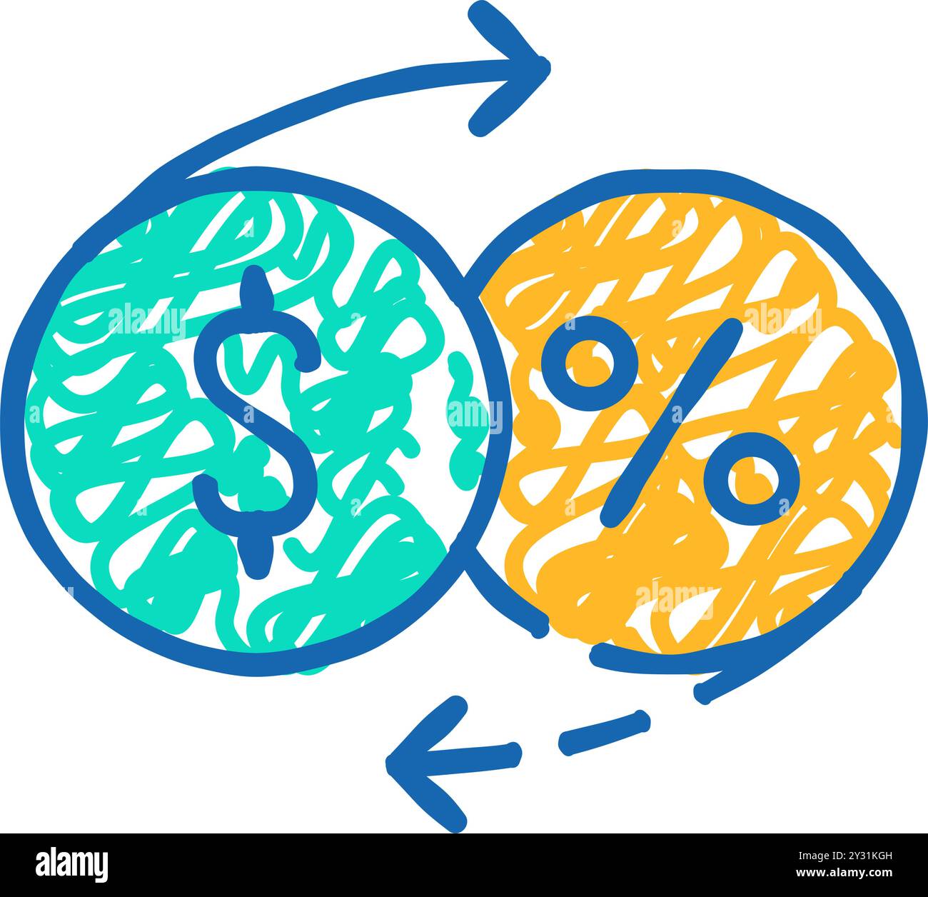 money percentage return icon doodle illustration Stock Vector Image ...