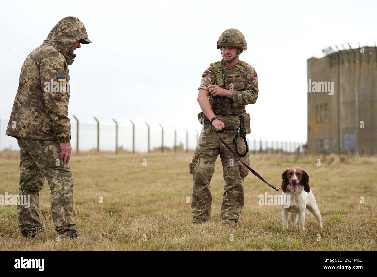British Army dog handler Private Liam Desmond with his military working ...