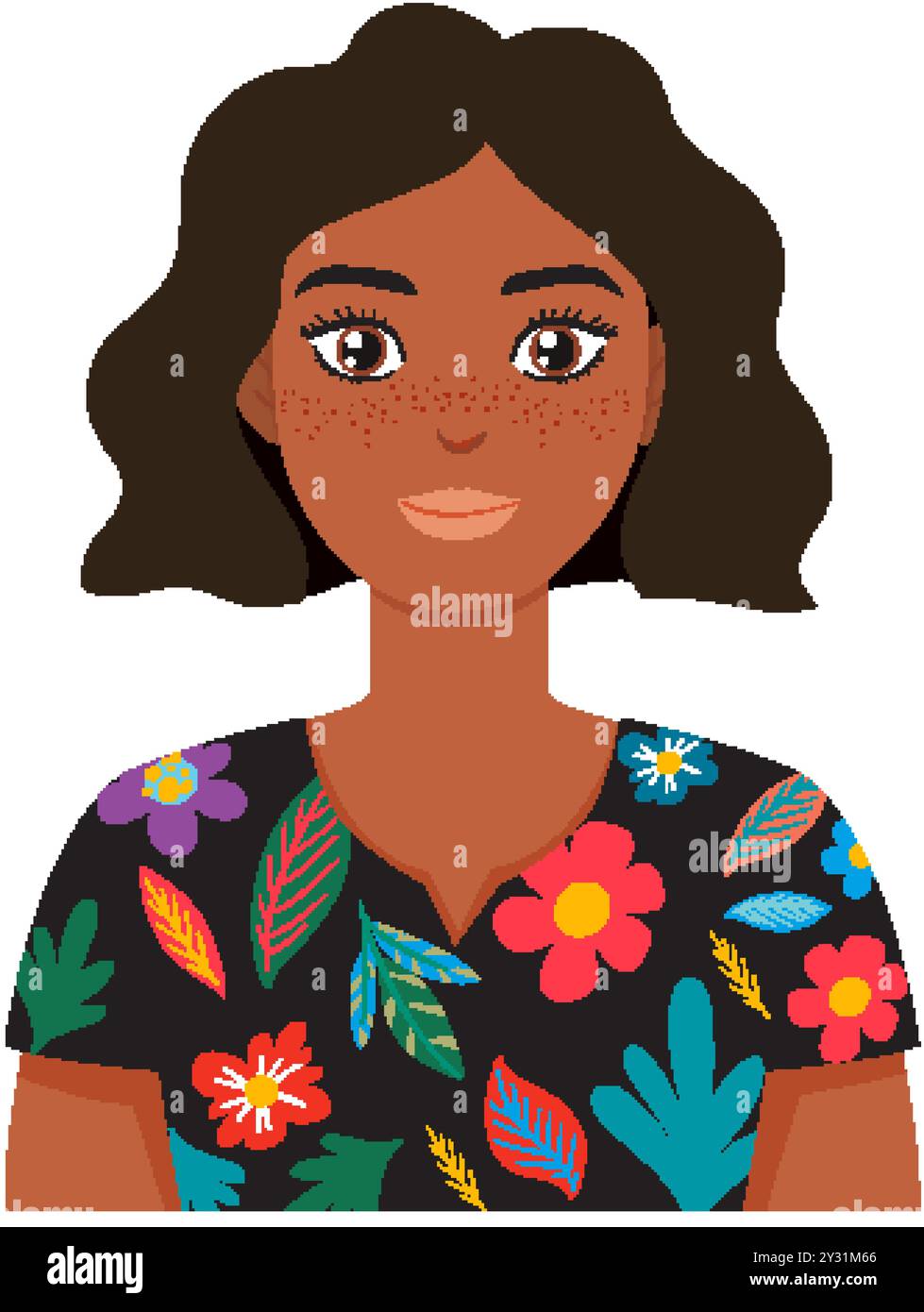 Woman in brown shirt Stock Vector Images - Alamy