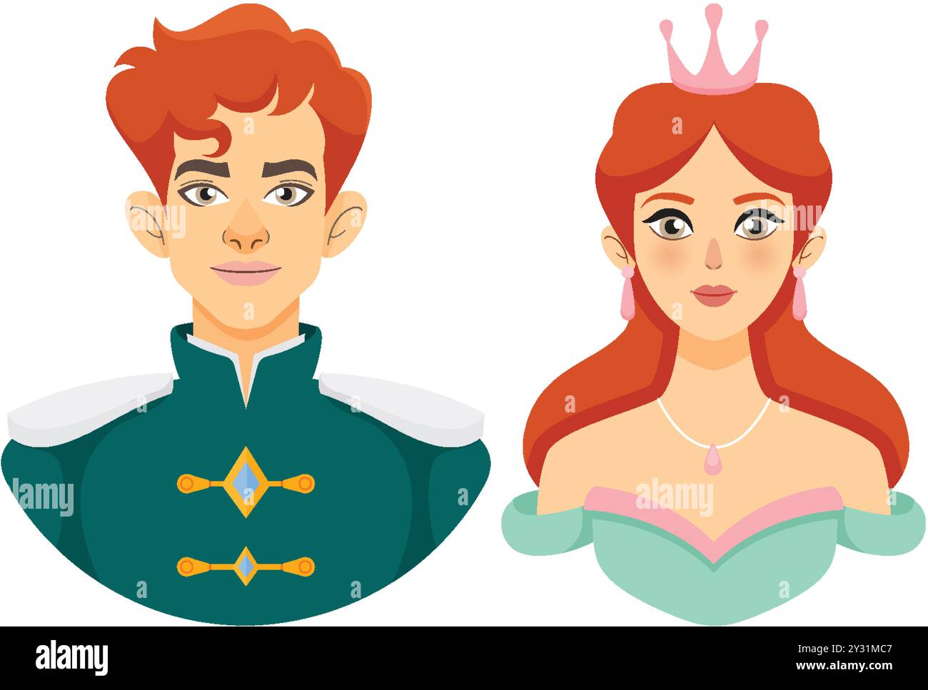 Vector illustration of a prince and princess Stock Vector Image & Art ...