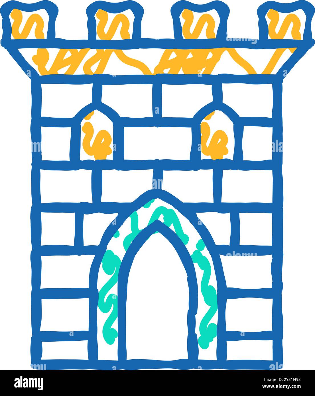 castle tower icon doodle illustration Stock Vector Image & Art - Alamy