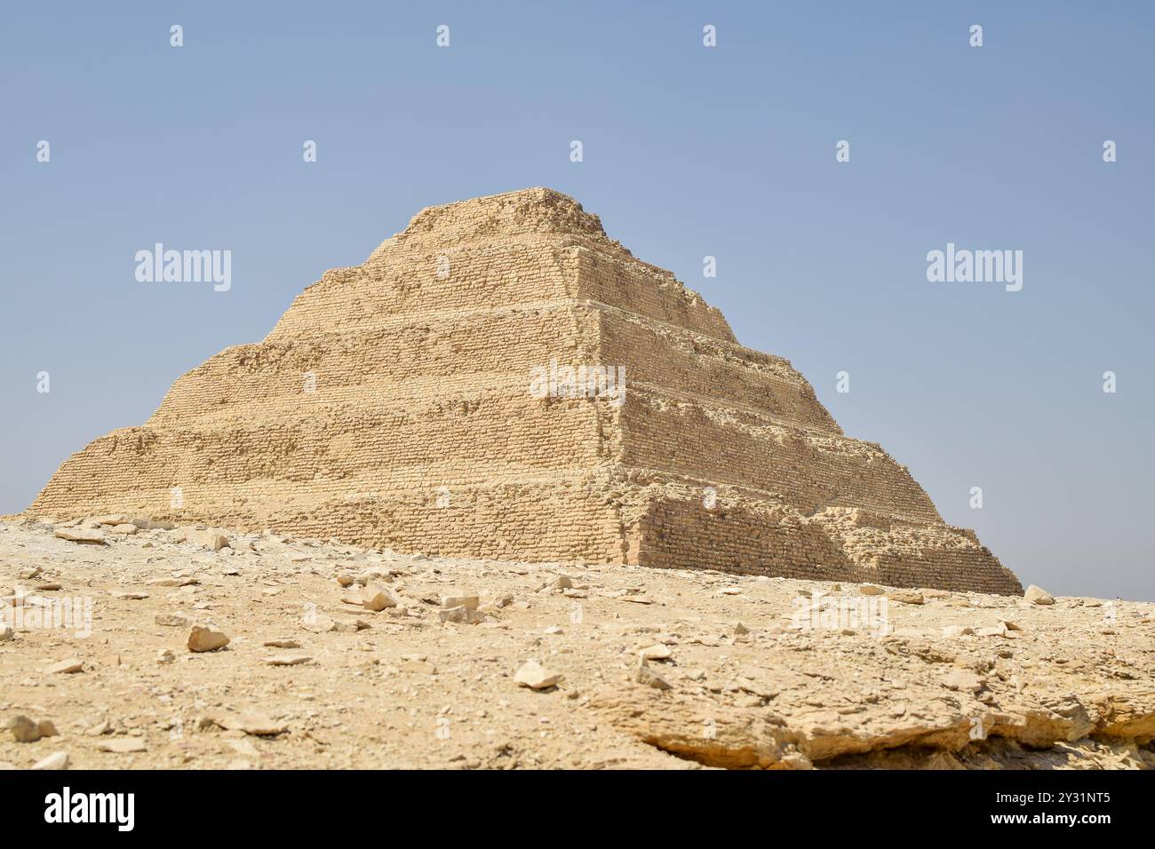 the world's first pyramid of king djoser at saqqara egypt on sunny day ...