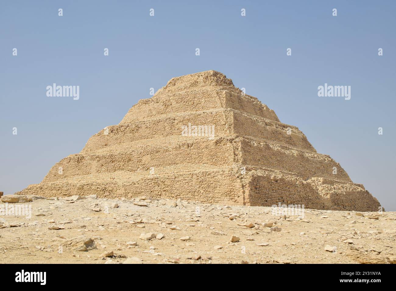 the world's first pyramid of king djoser at saqqara egypt on sunny day ...