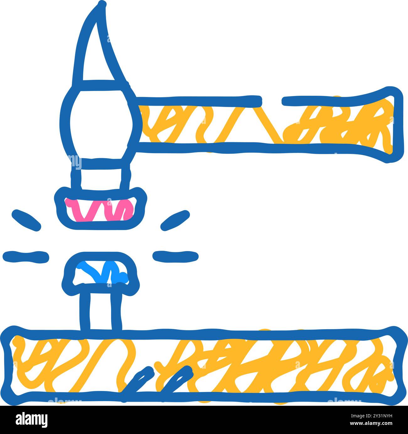 nail hammering icon doodle illustration Stock Vector Image & Art - Alamy