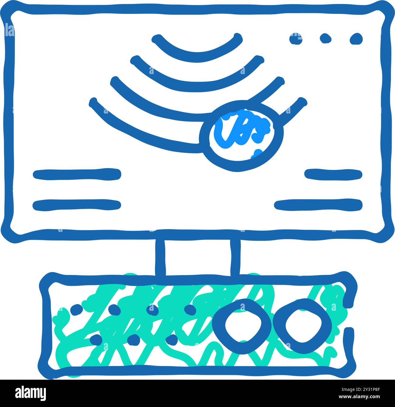 ultrasound equipment sign icon doodle illustration Stock Vector Image ...
