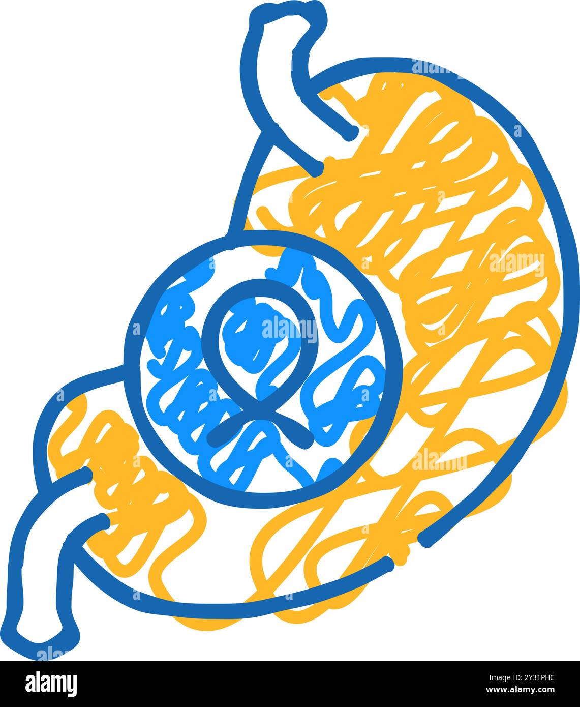 stomach cancer sign icon doodle illustration Stock Vector Image & Art ...