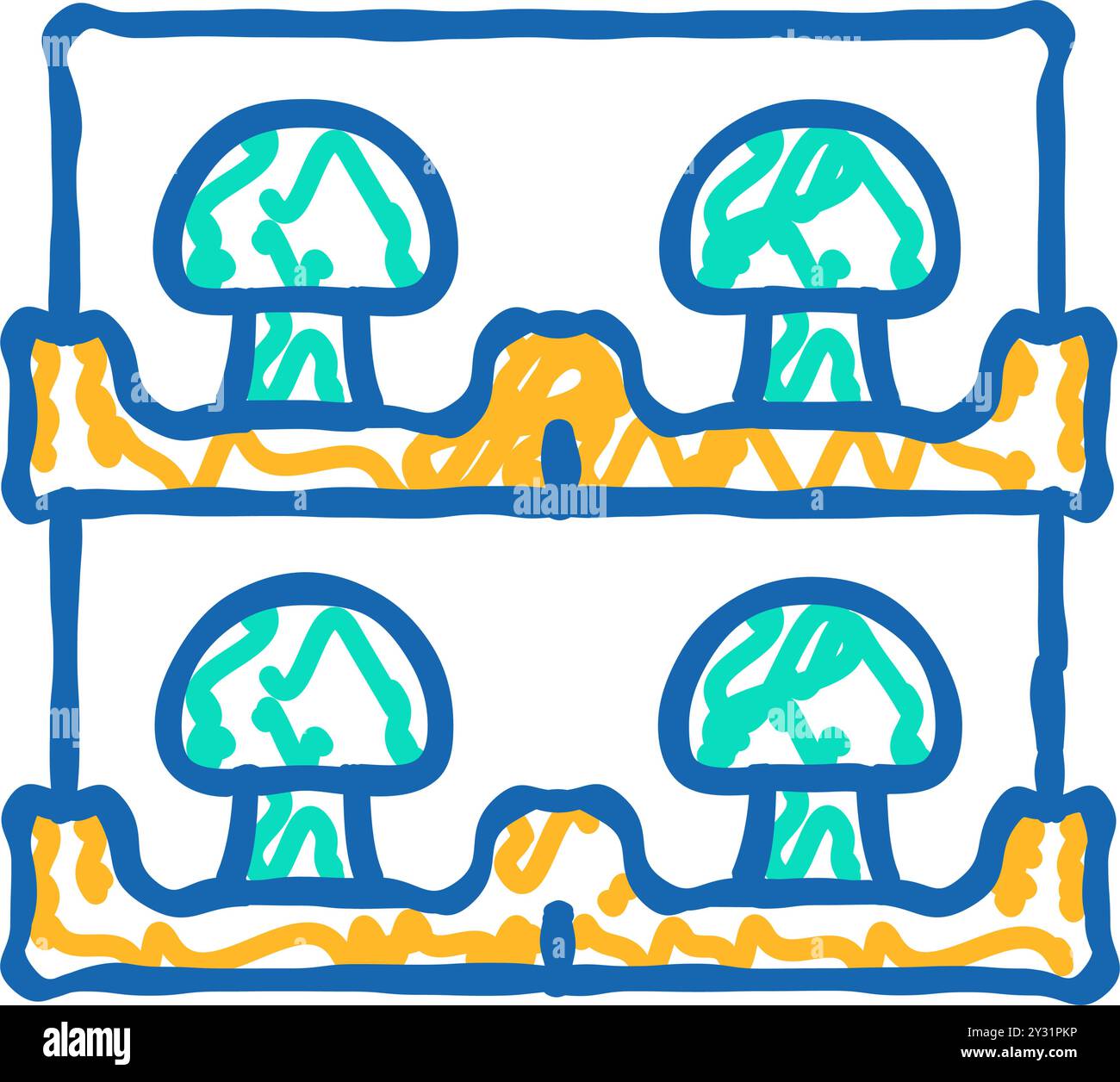 mushroom farming icon doodle illustration Stock Vector Image & Art - Alamy