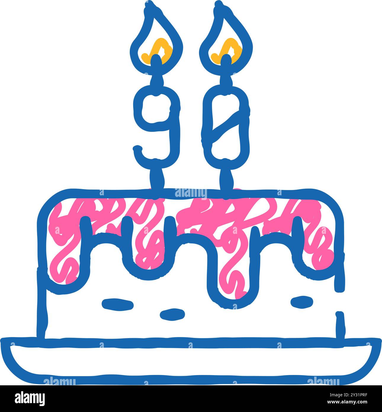 birth cake sign icon doodle illustration Stock Vector Image & Art - Alamy