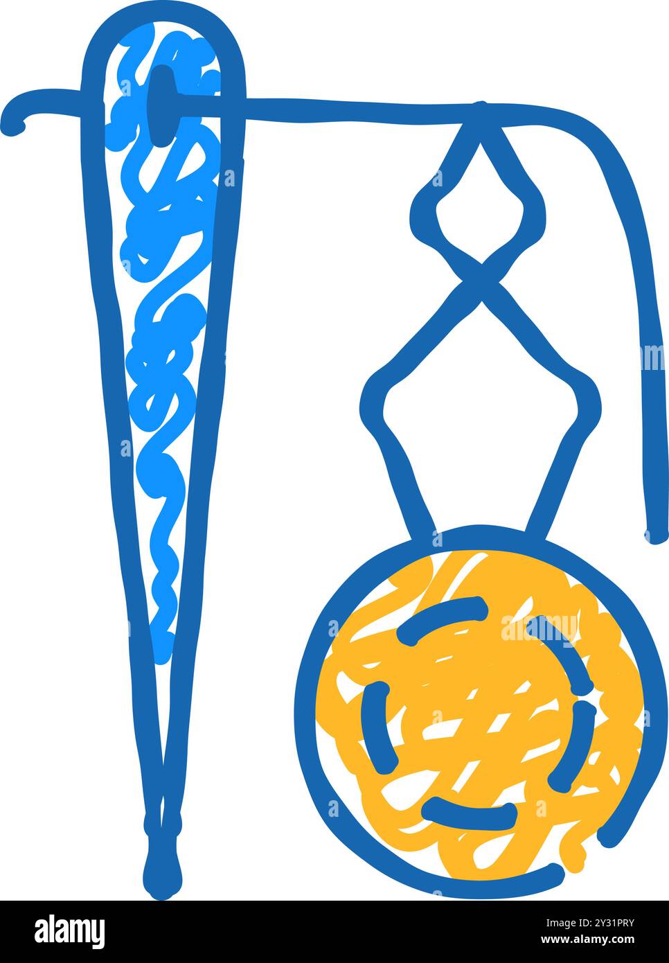 inserting thread in eyelet icon doodle illustration Stock Vector Image ...