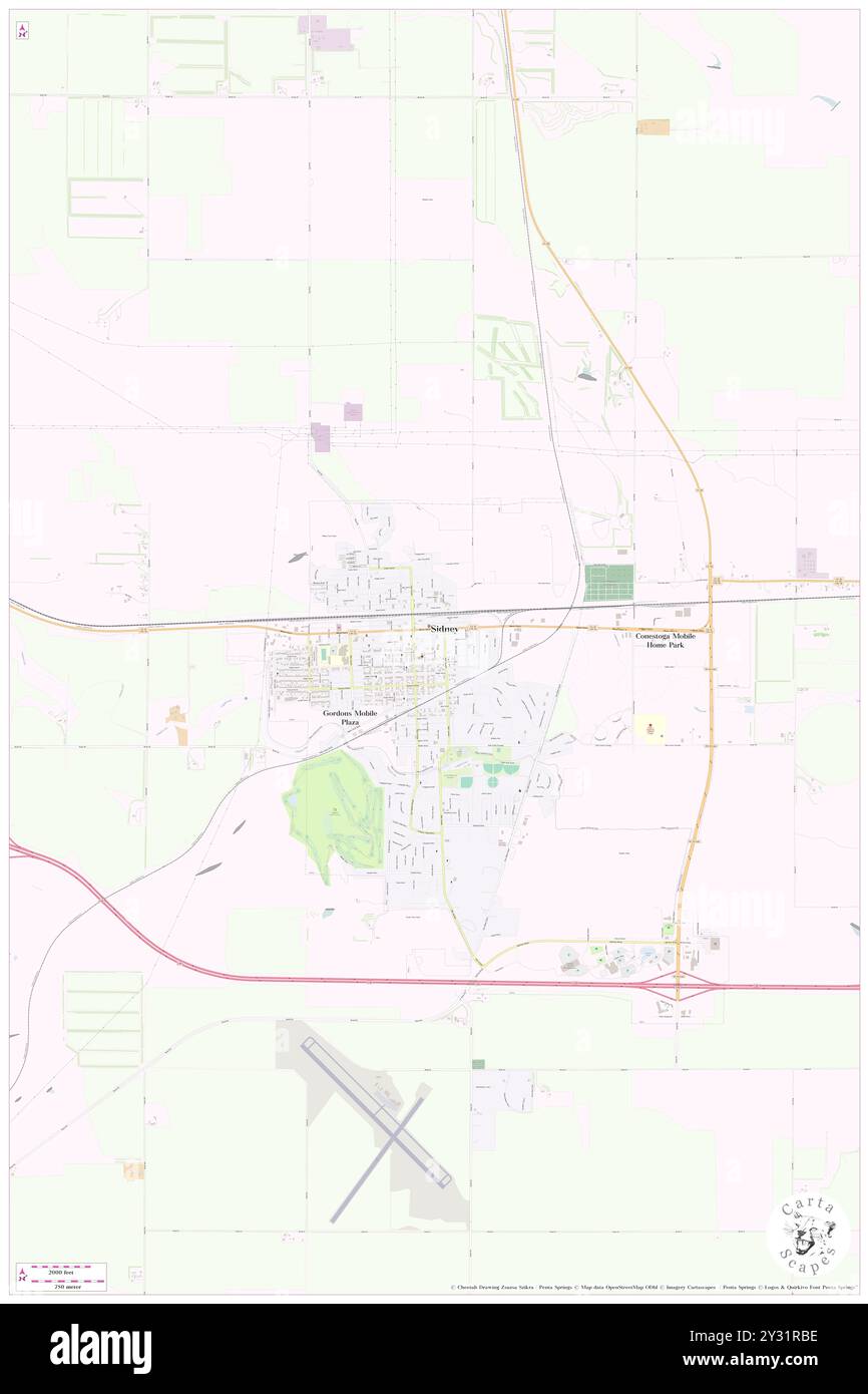 Map of sidney nebraska Cut Out Stock Images & Pictures - Alamy