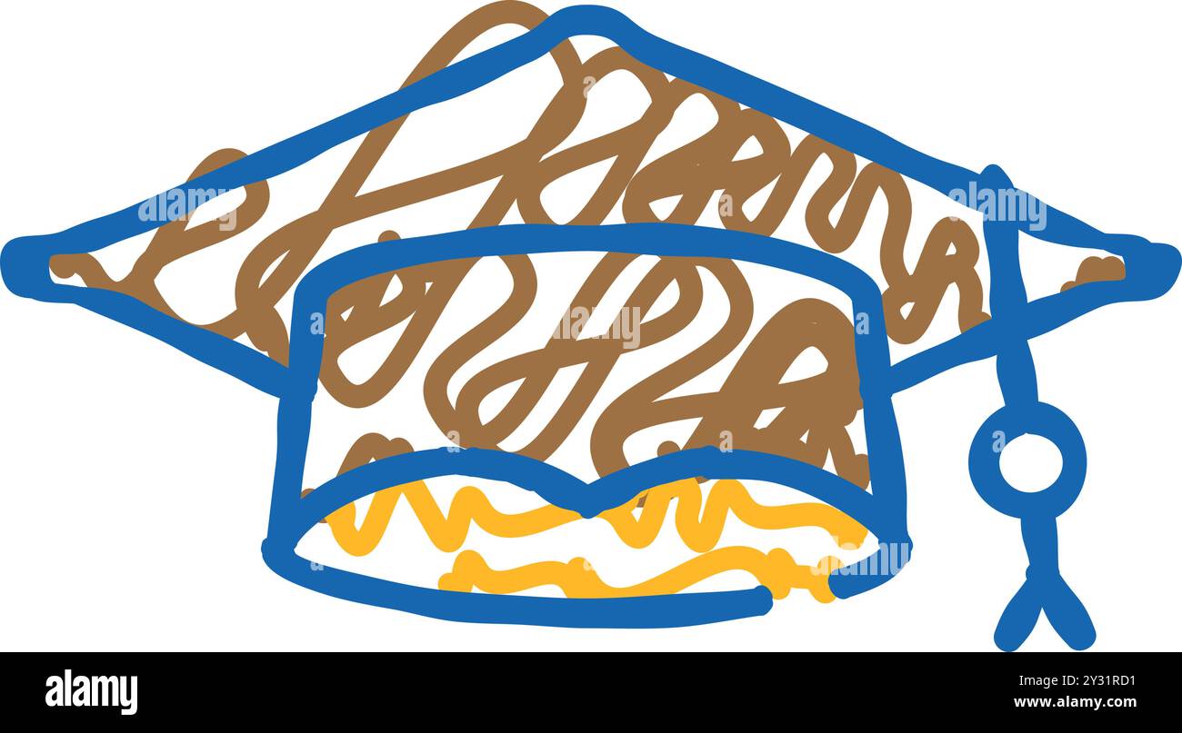 student graduation cap icon doodle illustration Stock Vector Image ...