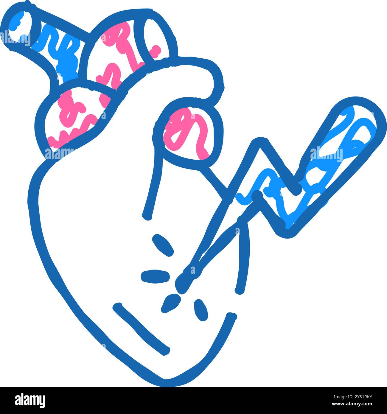 heart attack sign icon doodle illustration Stock Vector Image & Art - Alamy