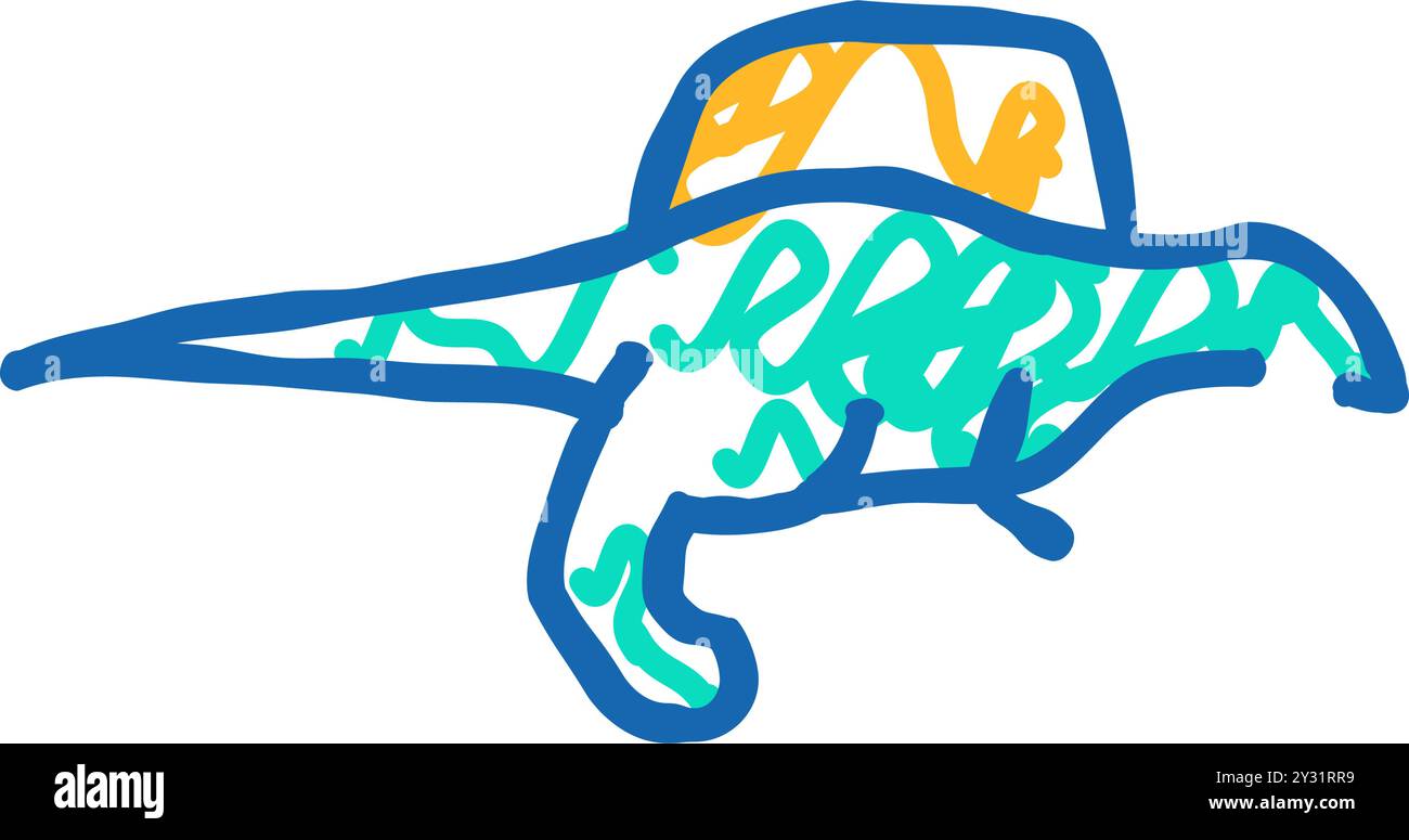 spinosaurus dinosaur sign icon doodle illustration Stock Vector Image ...