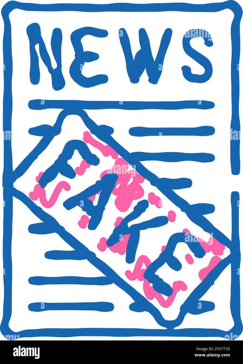 fake news sign icon doodle illustration Stock Vector Image & Art - Alamy