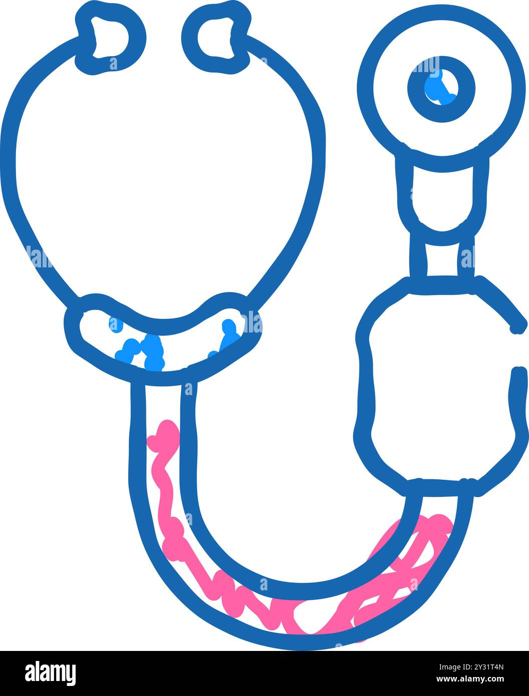 digital stethoscope sign icon doodle illustration Stock Vector Image ...