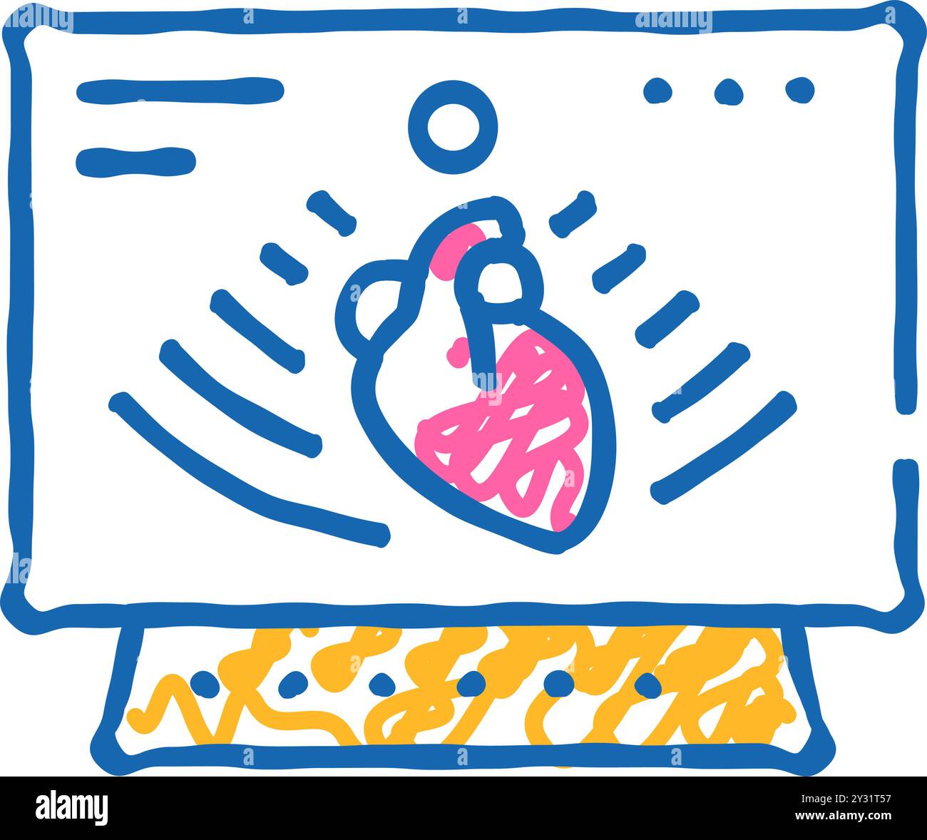 heart ultrasound sign icon doodle illustration Stock Vector Image & Art ...