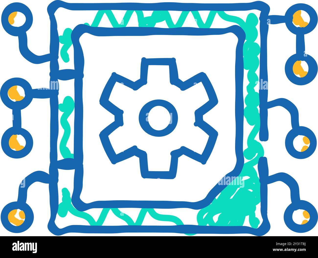 micro chip sign icon doodle illustration Stock Vector Image & Art - Alamy