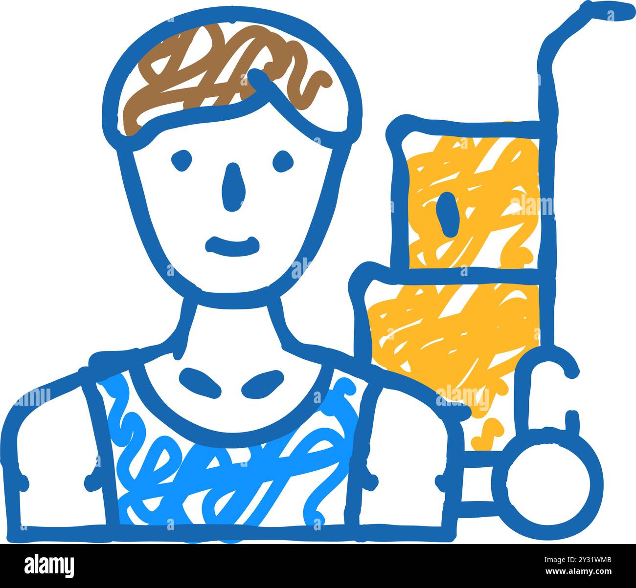 mover delivery worker icon doodle illustration Stock Vector Image & Art ...